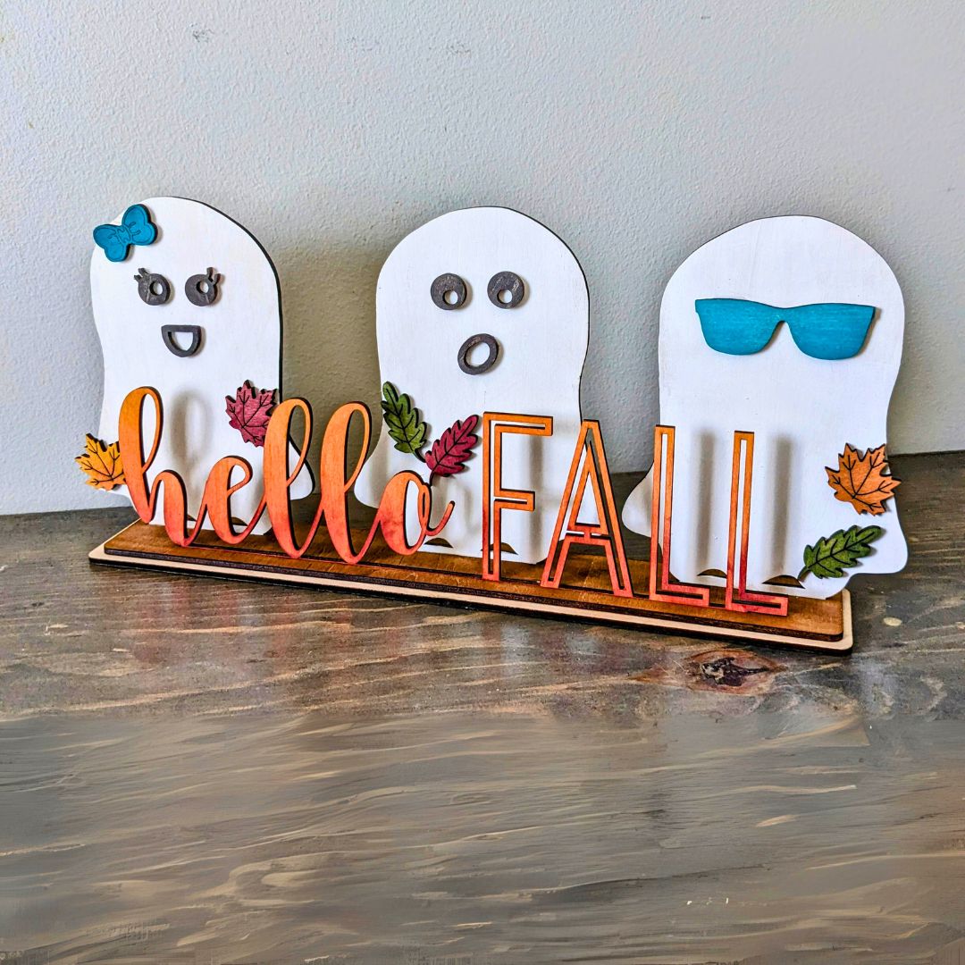 Hello Fall - Ghosts Shelf Sitter - DIY Paint Kit | Cherished House to Home