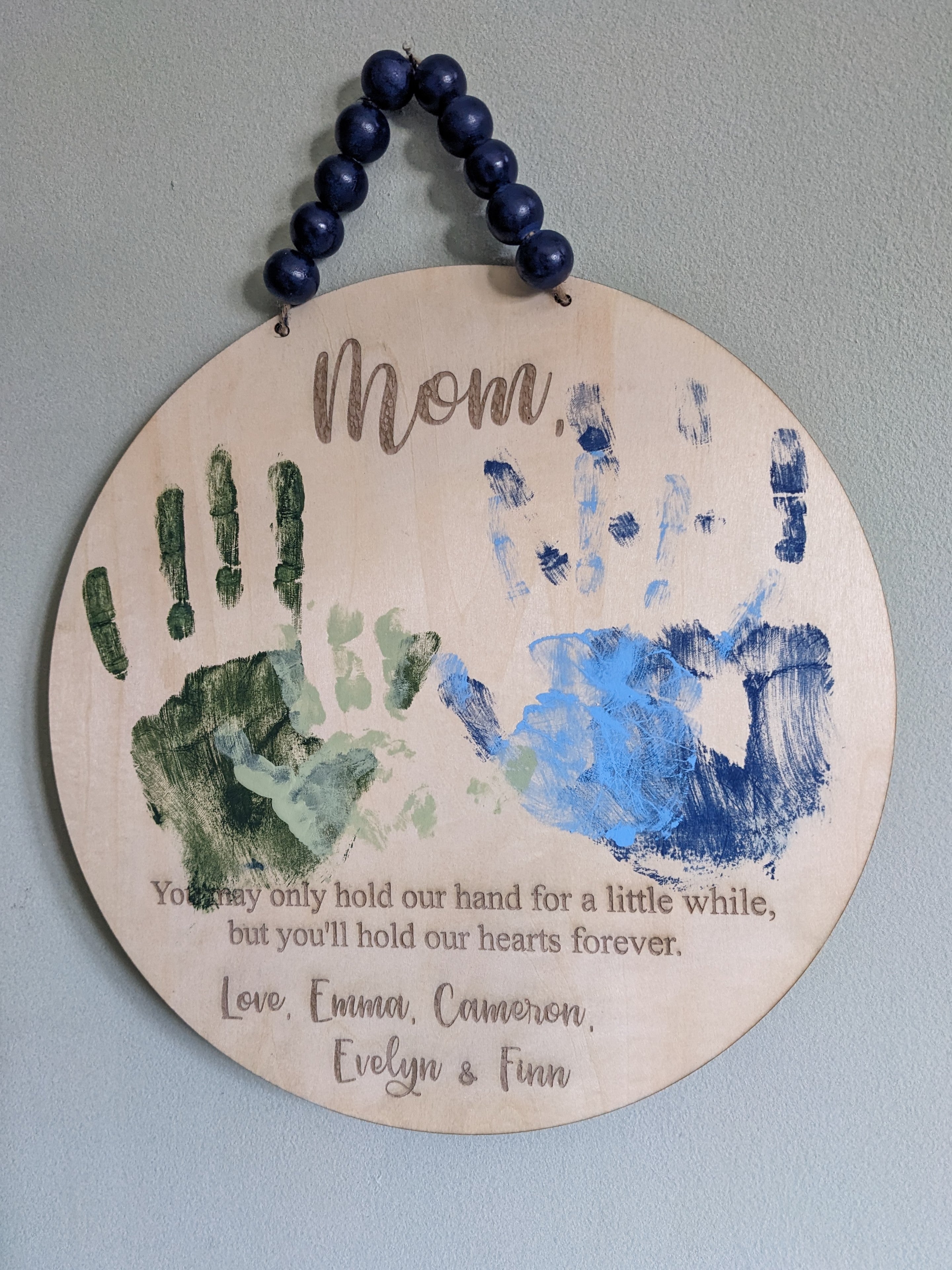 Personalized Mom Handprint Sign | Cherished House to Home